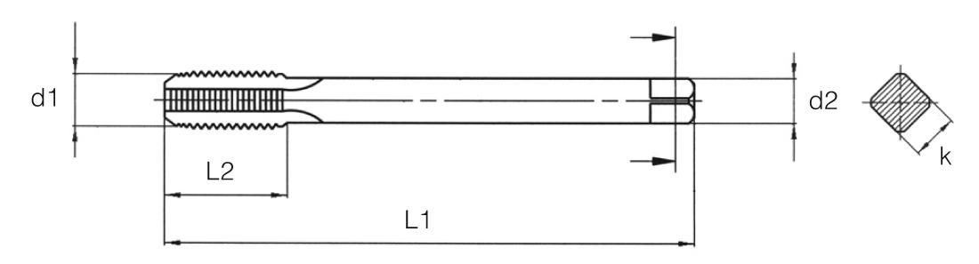 HSS - E DIN 2183/C Whitworth Vidalı Düz Kanallı Makina Kılavuzu